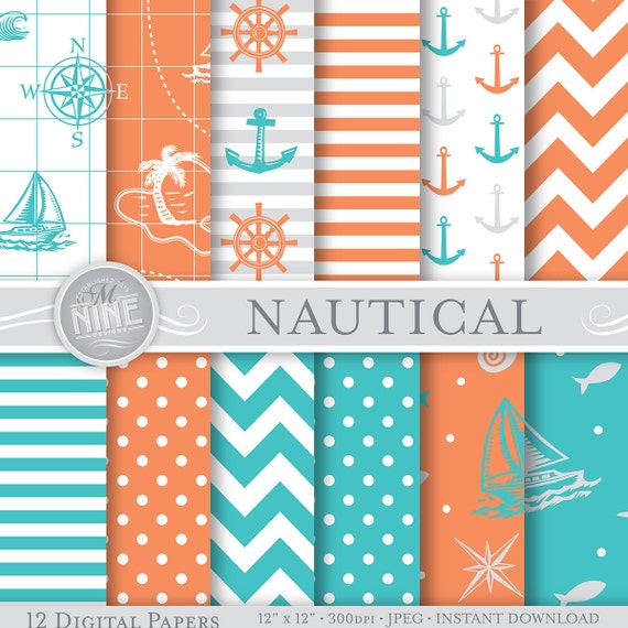 Teal And Coral Patterns