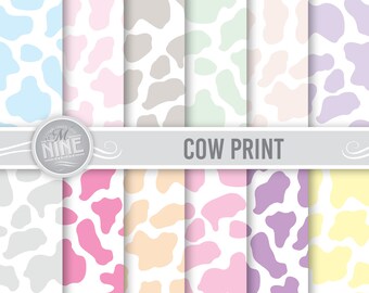 Seamless Cow Print Digital Paper Commercial Use Cow Print Digital Paper ...
