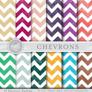 Chevron Digital Paper: CHEVRON Printable Pattern Print, Chevron ...