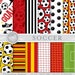 SOCCER Digital Paper / Red and Gold Soccer Printables / Soccer - Etsy