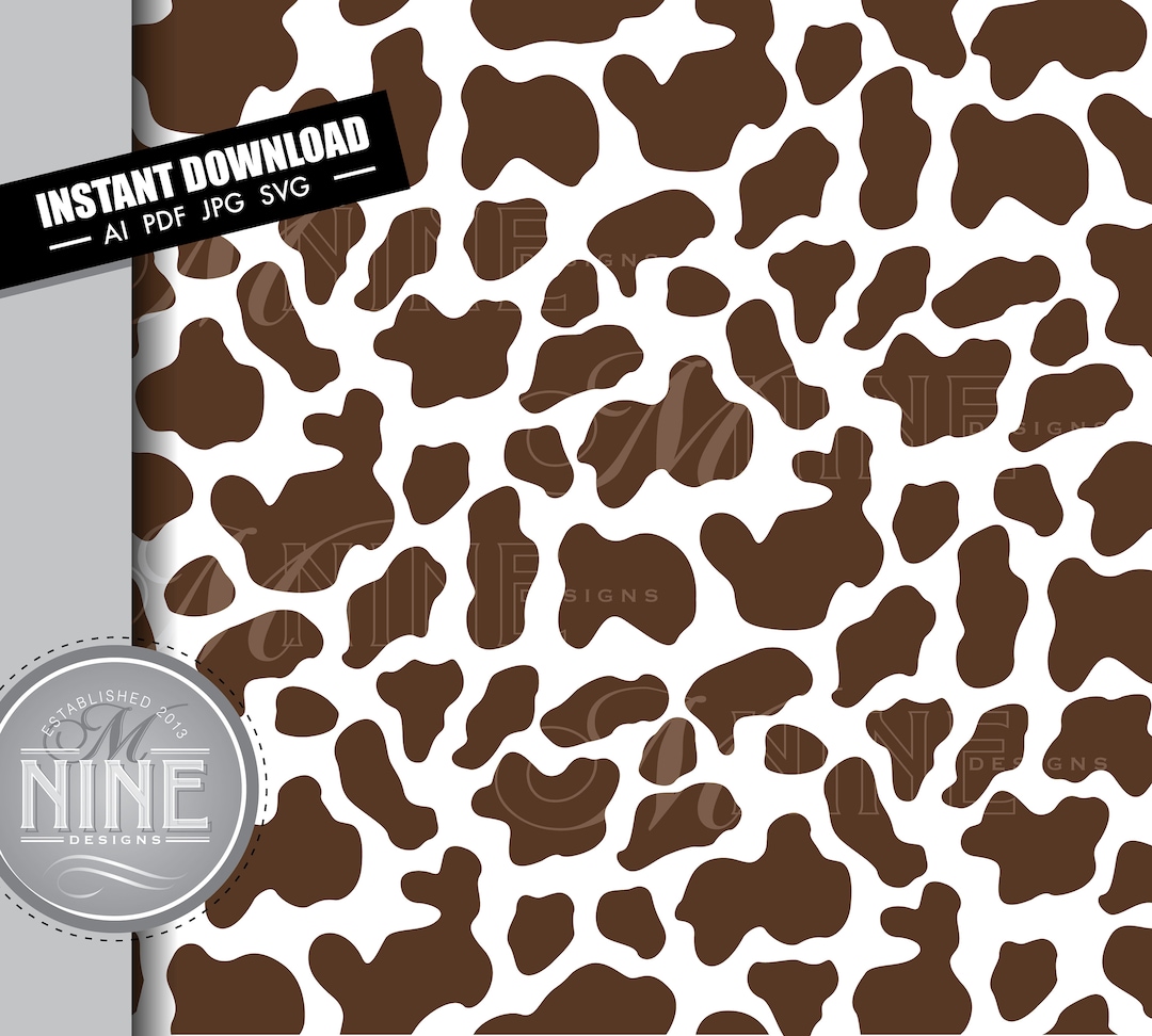 Cow Print Pattern Seamless Repeatable Cow Print Svg Pdf Jpg Vector AI ...