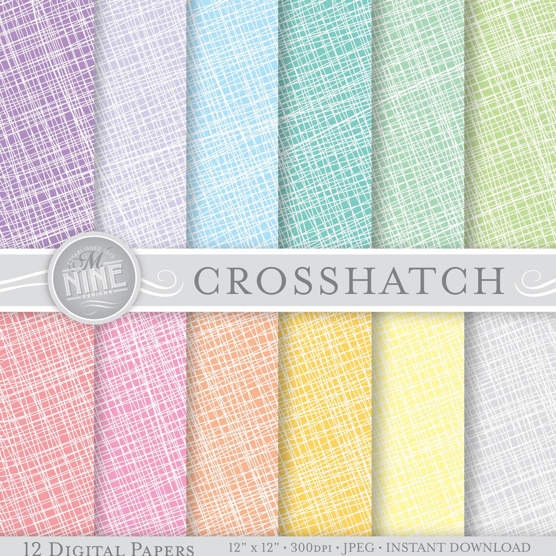 PASTEL CROSSHATCH Pattern 12 X 12 Digital Paper - Etsy