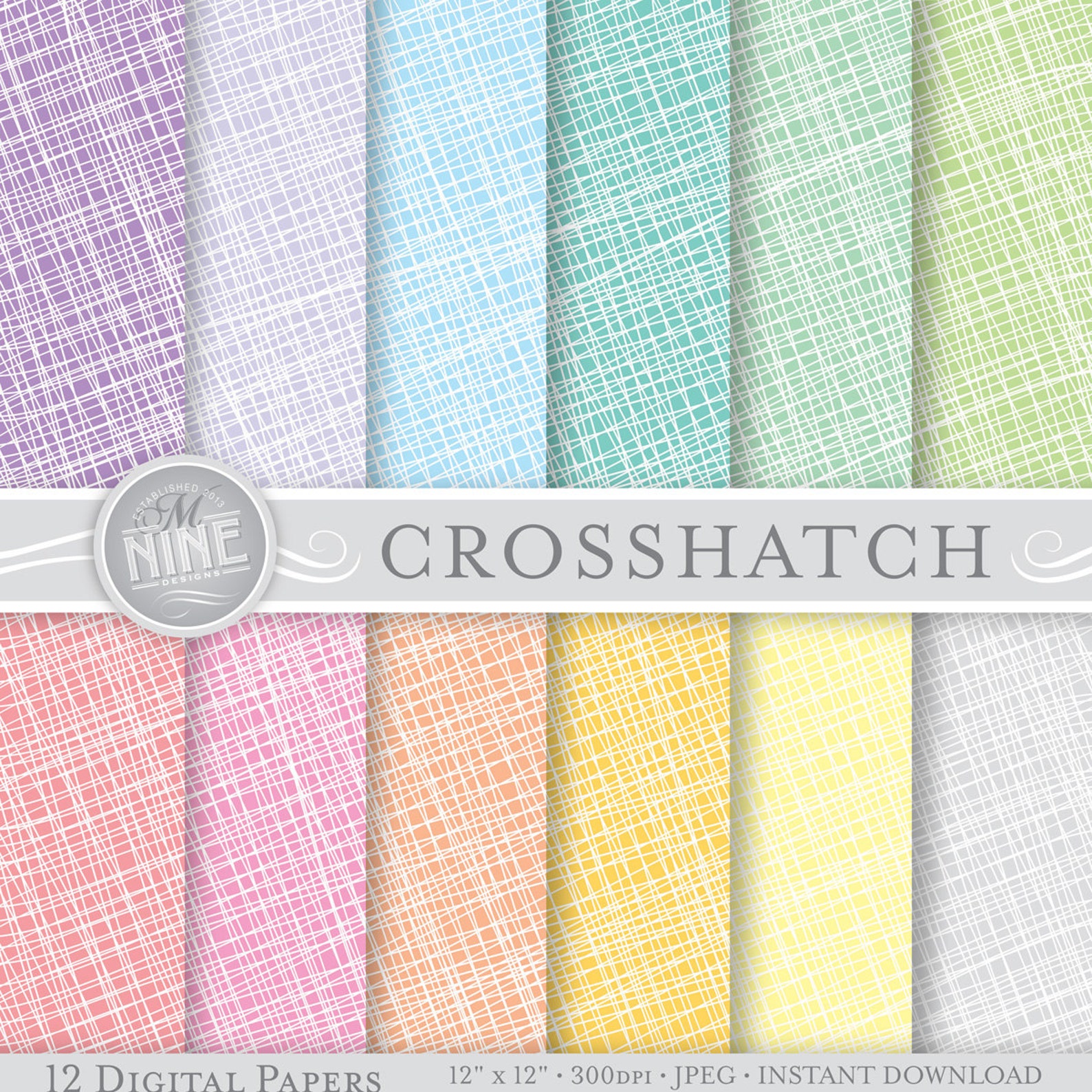 PASTEL CROSSHATCH Pattern 12 X 12 Digital Paper - Etsy