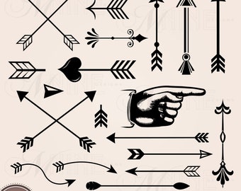 Vector Arrow Clip Art Graphics Black set 2 With Photoshop - Etsy