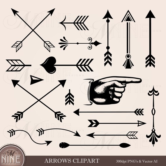 ARROWS Clipart Vector Arrows Clip Art Arrow Clipart - Etsy