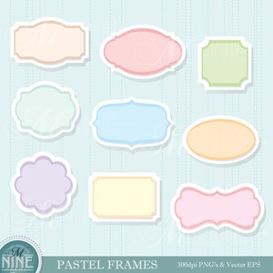 Pastel FRAMES Clip Art, INSTANT DOWNLOAD, Clipart Vector File Set of 9 ...