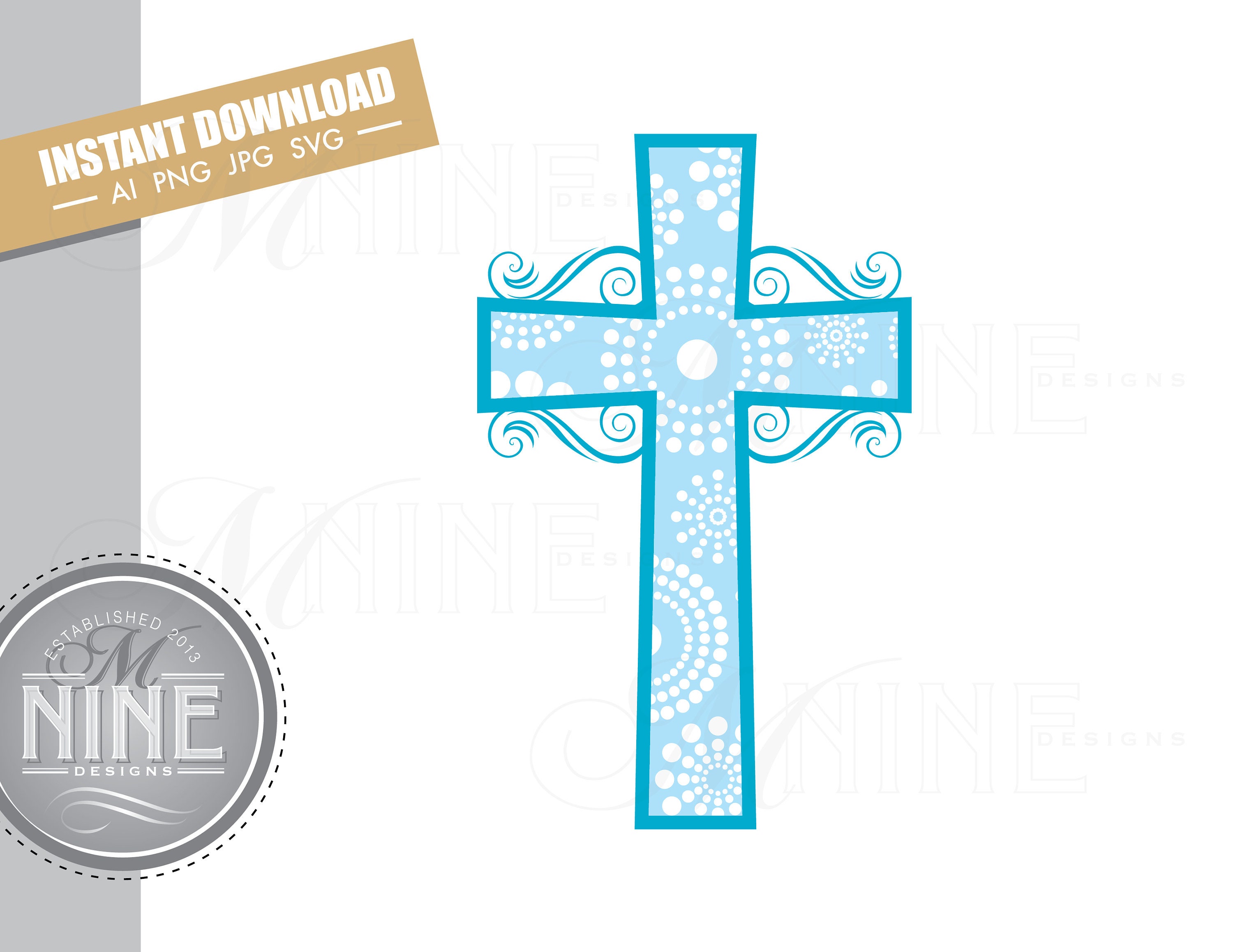 Christian Cross Clip Art Blue