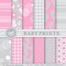 BABY GIRL Digital Paper / Pink and Gray BABY Patterns / Baby | Etsy