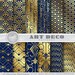 ART DECO Digital Paper Jpg Svg Navy Blue and Gold Art Deco Patterns ...