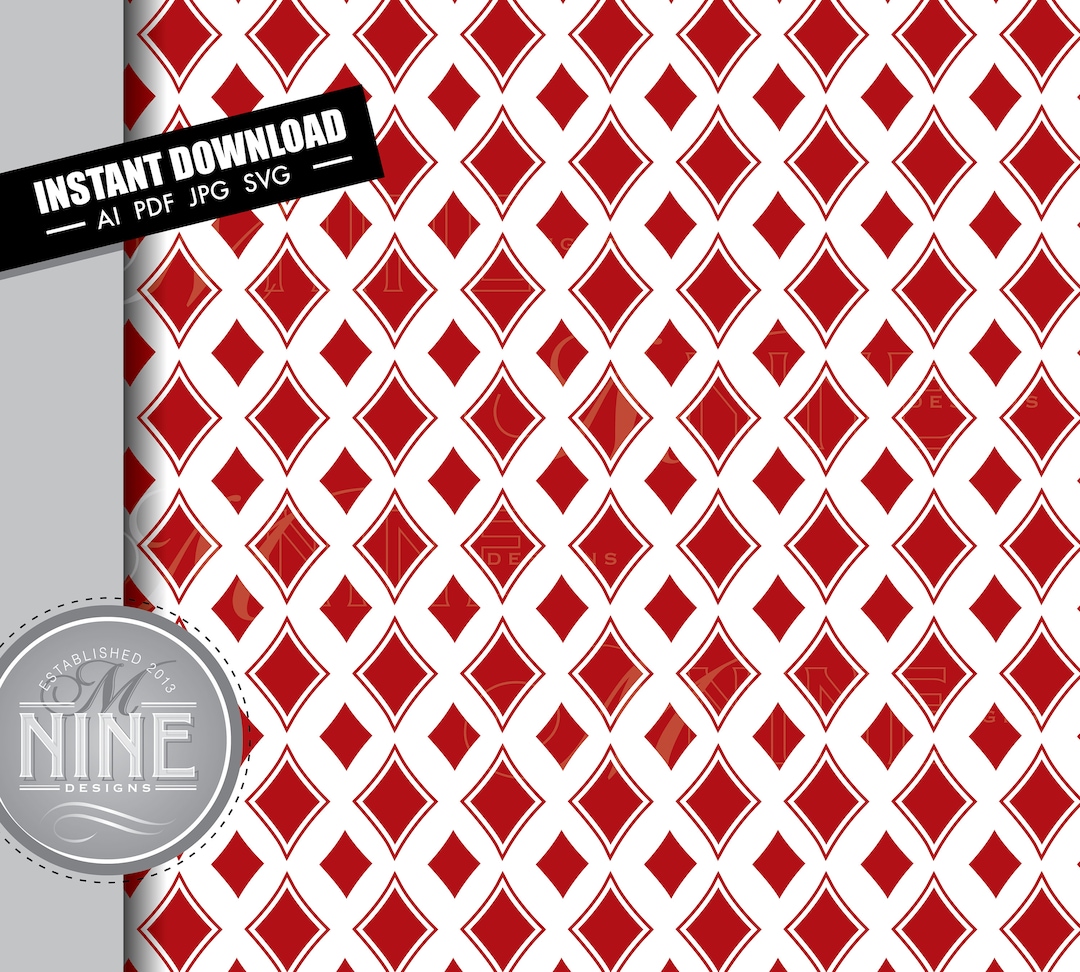 Diamonds Pattern Digital Paper Playing Card Diamonds Svg Cut File Pdf ...