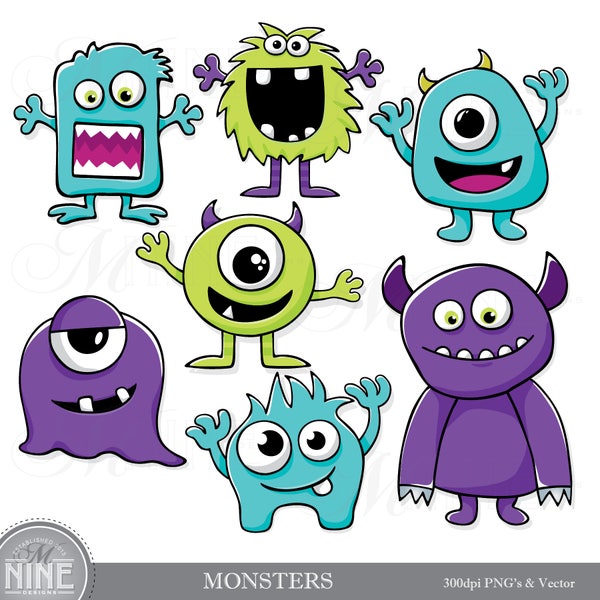 Monster Clip Art - Etsy