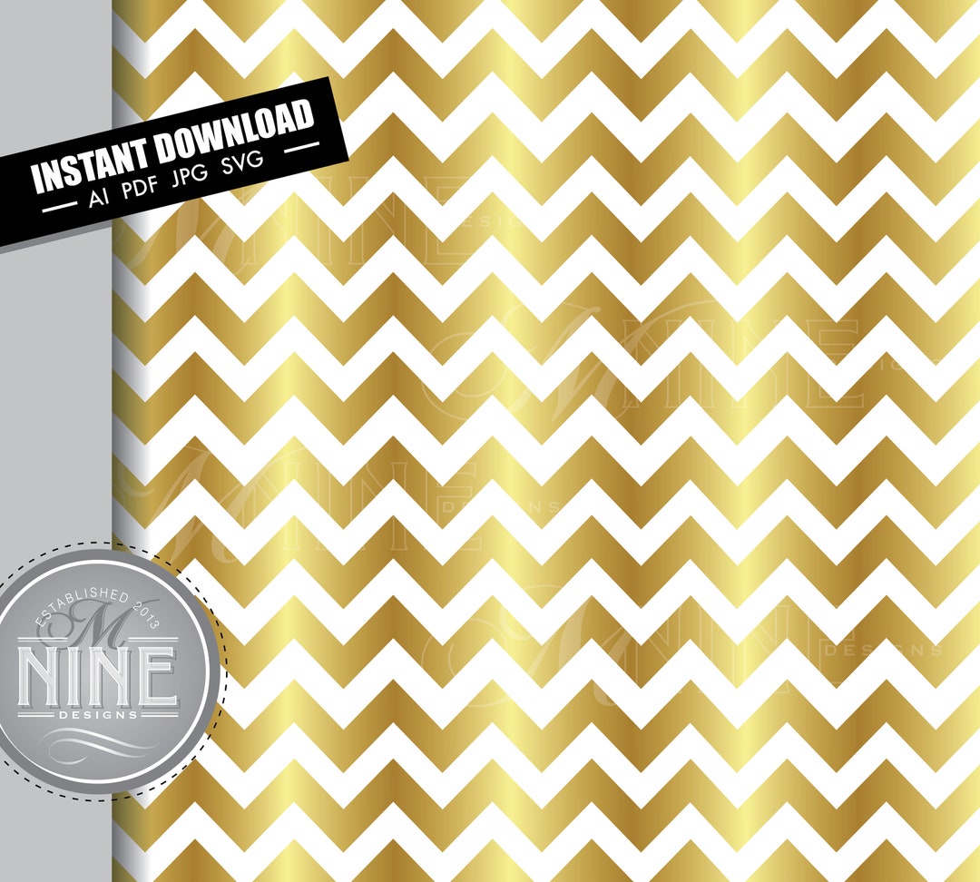 Gold Chevron Pattern SVG Cut File Seamless Repeatable Chevron Svg Pdf ...