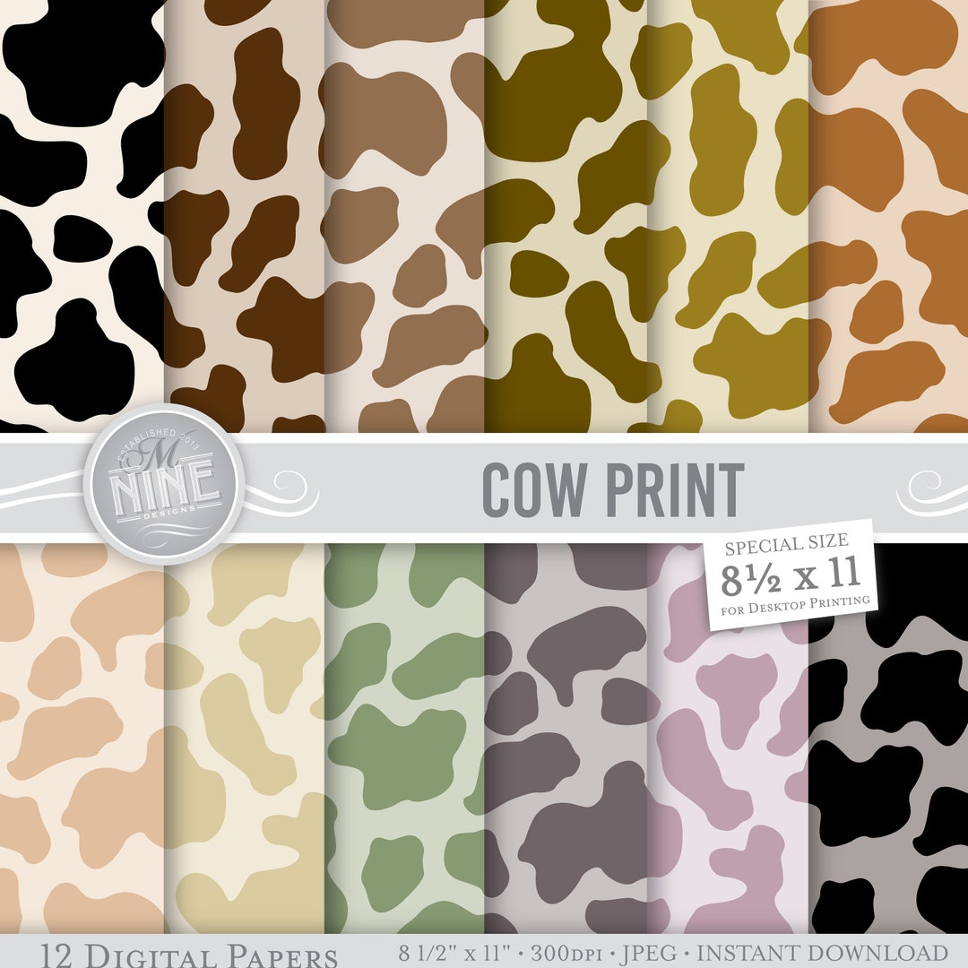 Cow Print Digital Paper 8 1/2 X 11 Cow Print Digital Paper Cow Print ...
