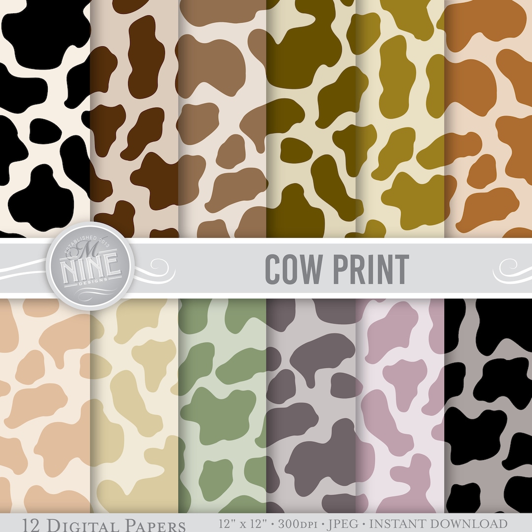Seamless Cow Print Digital Paper Commercial Use Cow Print Digital Paper ...