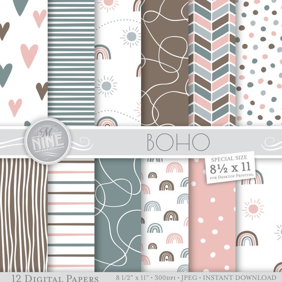 Boho Rainbows Digital Paper Boho Rainbows Digital Paper 8 - Etsy