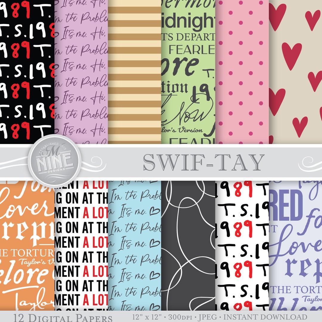 Taylor Swift Seamless Digital Paper Patterns Swift Party Tay Instant
