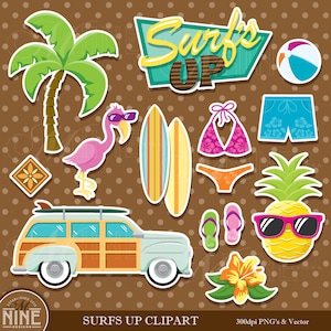 Summer Beach Party Clip Art, Surfing Clipart Downloads, Summer Luau ...