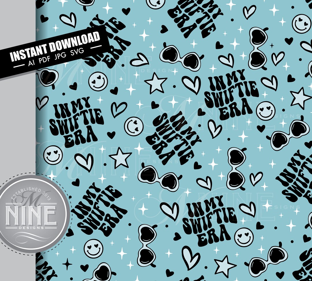 In My Swiftie Era Seamless Digital Paper, Blue Swiftie Jpg Svg Download ...