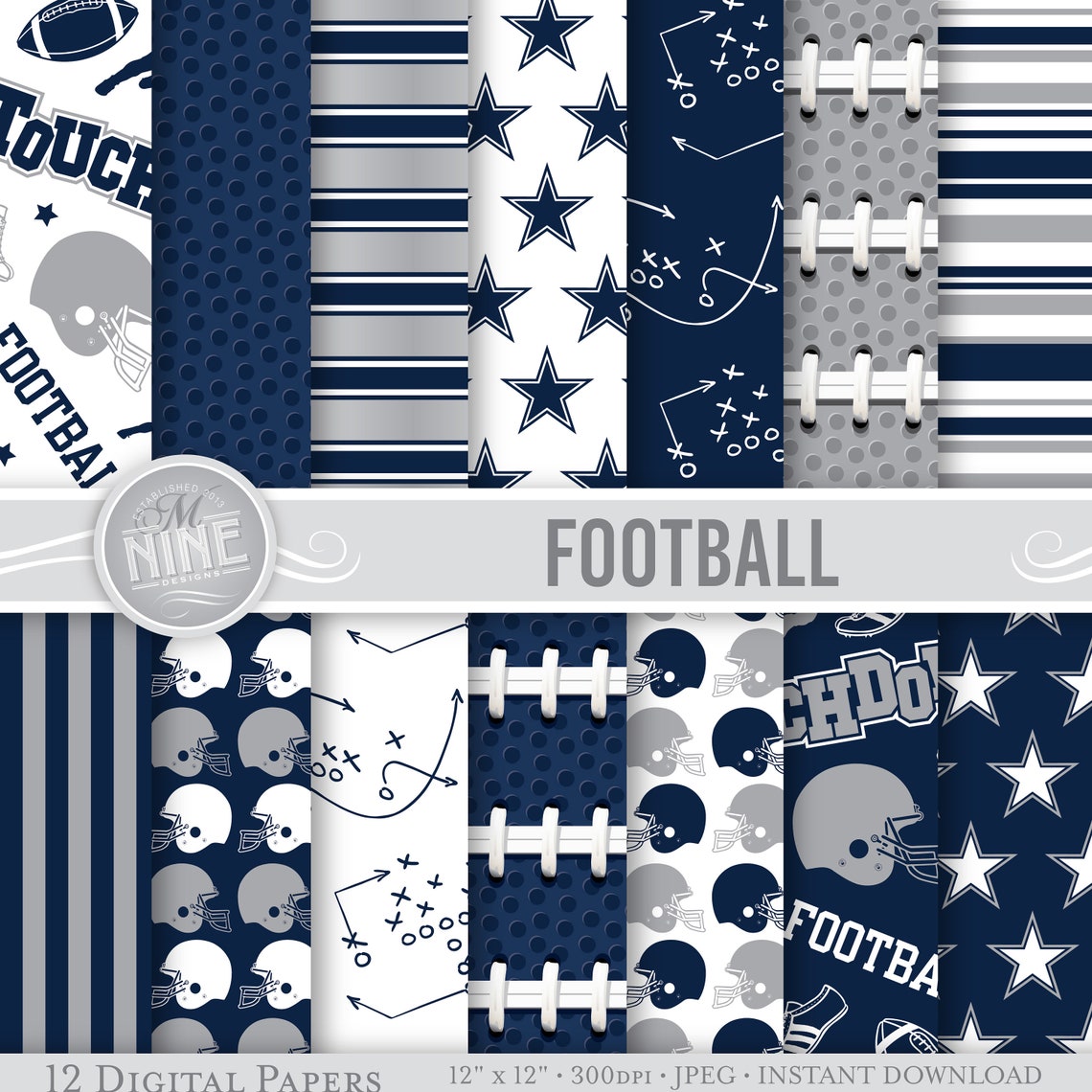 Football Digital Paper Seamless Football Digital Paper - Etsy