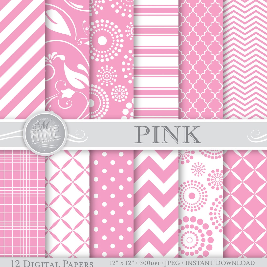 PINK Digital Paper / Printable Patterns / Seamless Patterns, Patterns ...