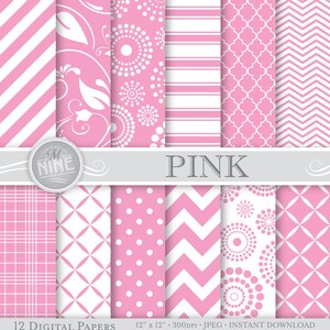 PINK Digital Paper / Printable Patterns / Seamless Patterns, Patterns ...