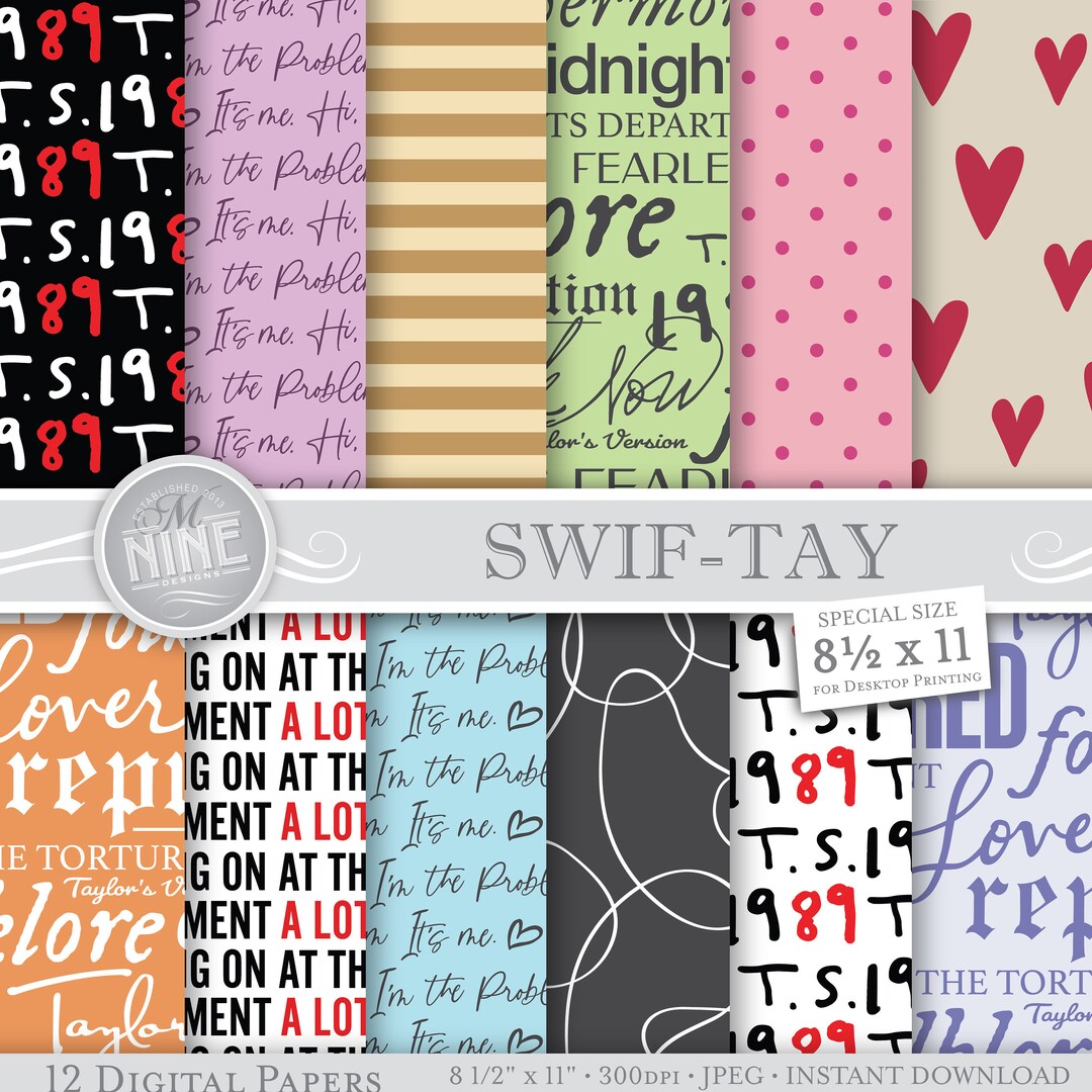 Taylor Swift Digital Paper Patterns, Swiftie Party Instant Download ... Taylor Swift Digital Paper Patterns, Swiftie Party Instant Download ...