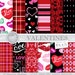 VALENTINES Digital Paper Printables 8 1/2 X 11 LOVE Pattern Downloads ...