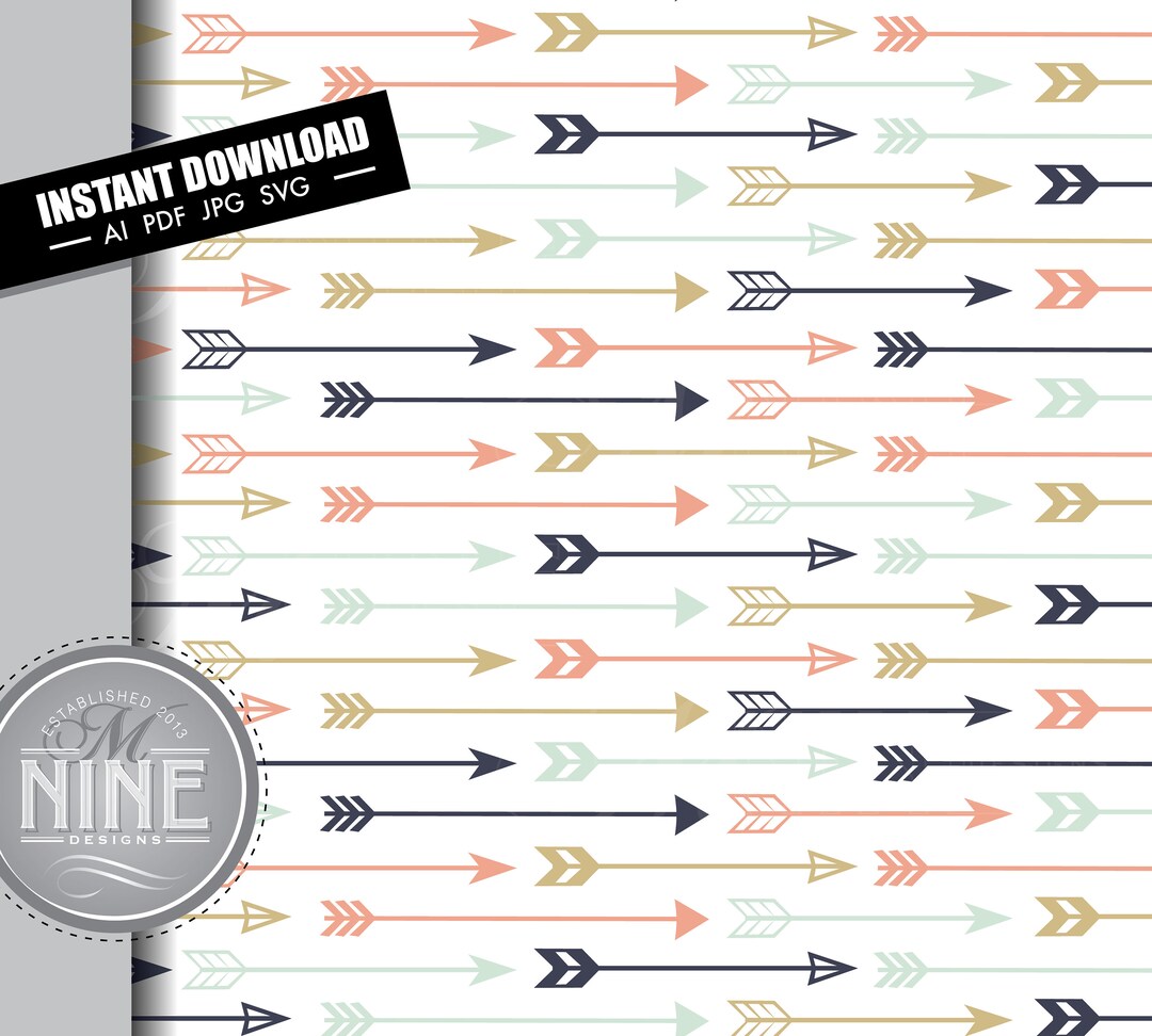 Tribal Arrows Pattern Seamless Repeatable Arrows Svg Pdf Jpg Vector AI ...