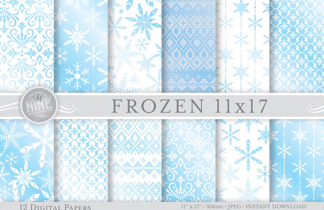 FROZEN Digital Paper Pattern Prints frozen Blue, Instant Download, 11 X ...
