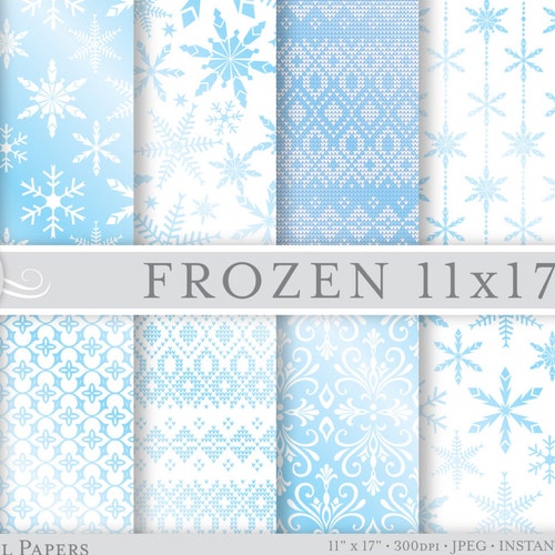 FROZEN Digital Paper: Frozen Theme Printable Pattern Prints - Etsy
