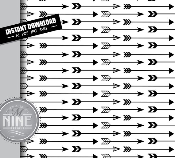Arrows Pattern Seamless Repeatable Arrows Svg Pdf Jpg Vector - Etsy