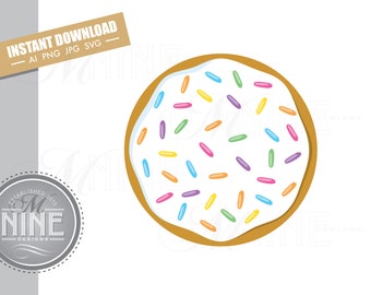 Cookie Rainbow Sprinkles Clipart Cookie Clip Art Frosting - Etsy Canada