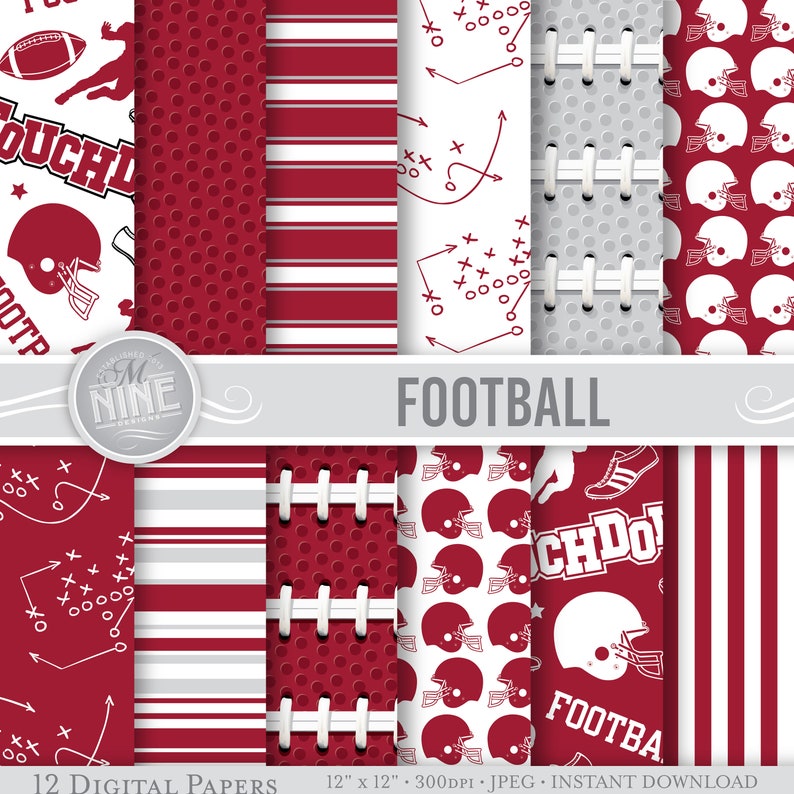 Football Digital Paper Seamless Football Digital Paper - Etsy