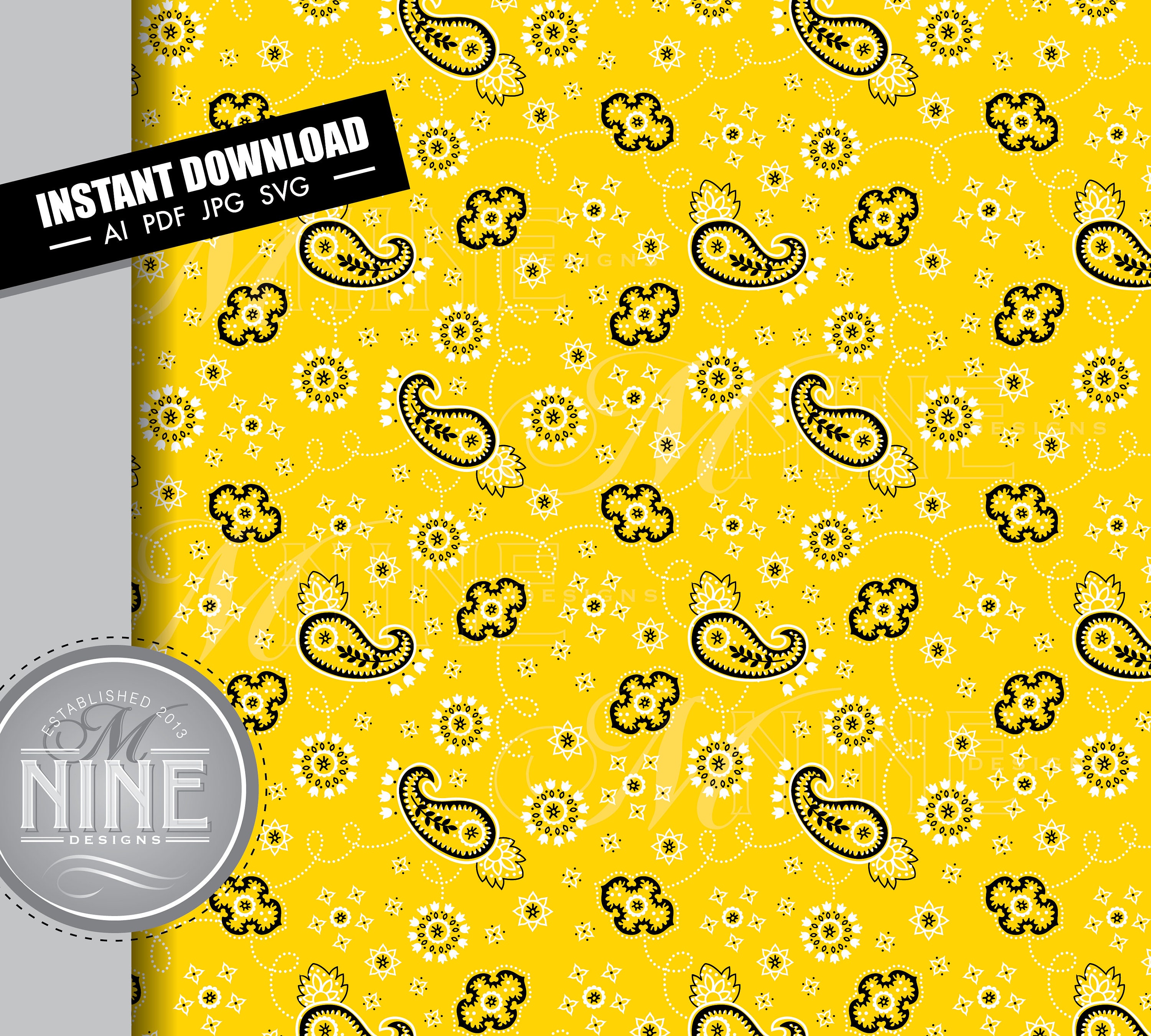 Yellow Bandana Pattern Yellow Seamless Bandana Svg Pdf Jpg - Etsy UK