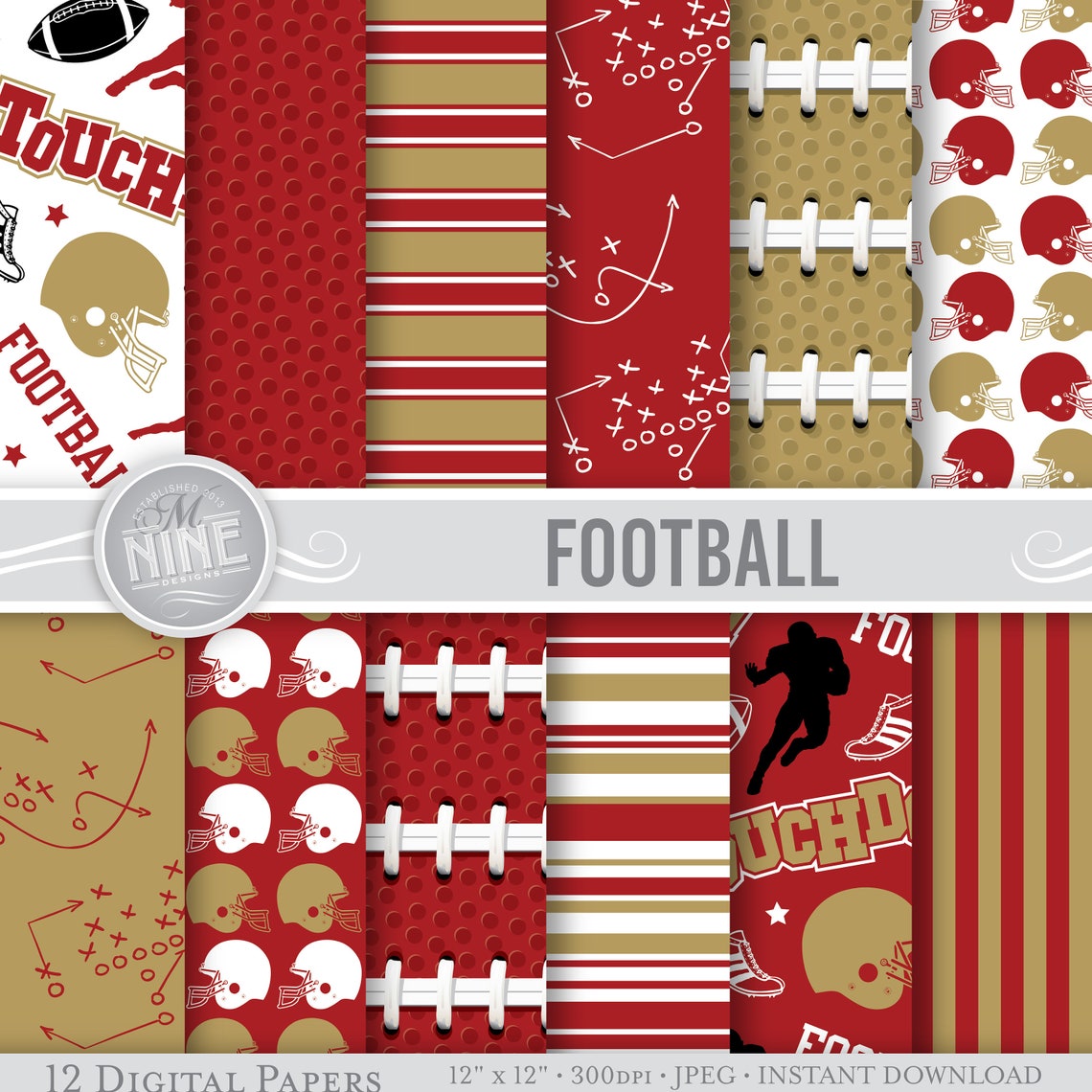 Football Digital Paper Seamless Football Digital Paper - Etsy