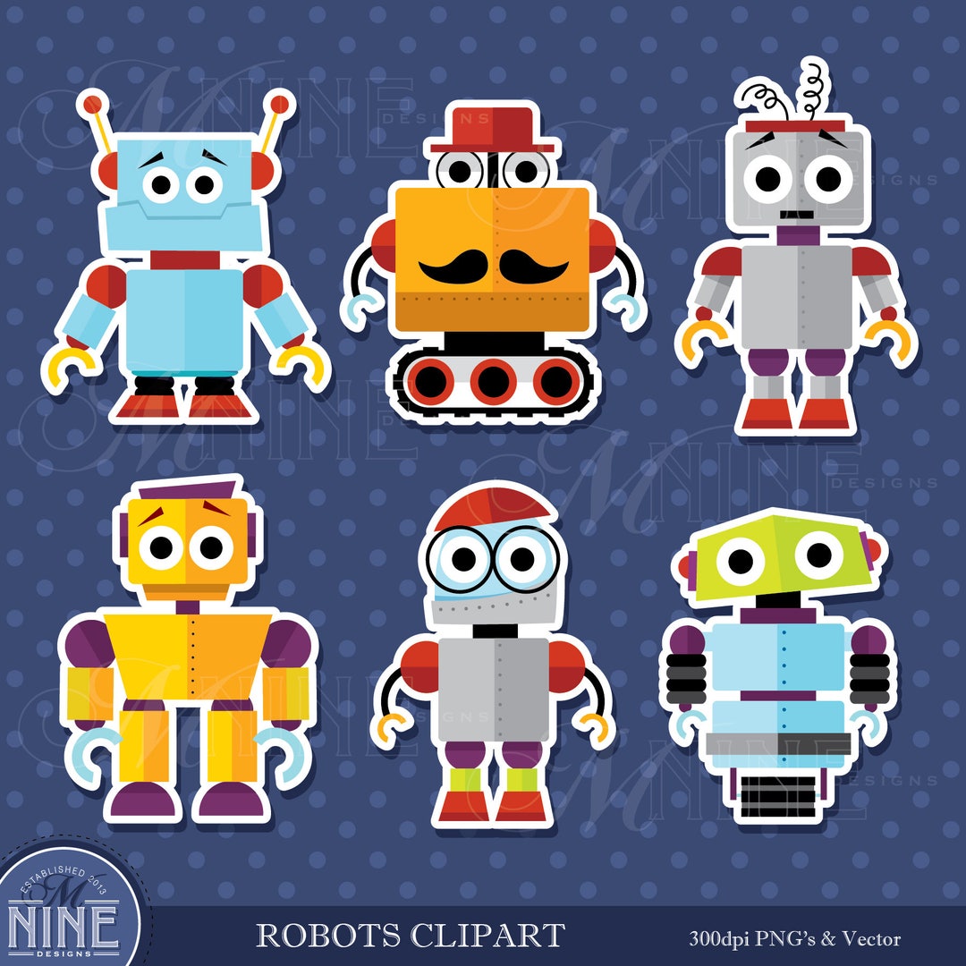 ROBOTS Sticker Clip Art / ROBOT Clipart Downloads / Robots Clipart ...