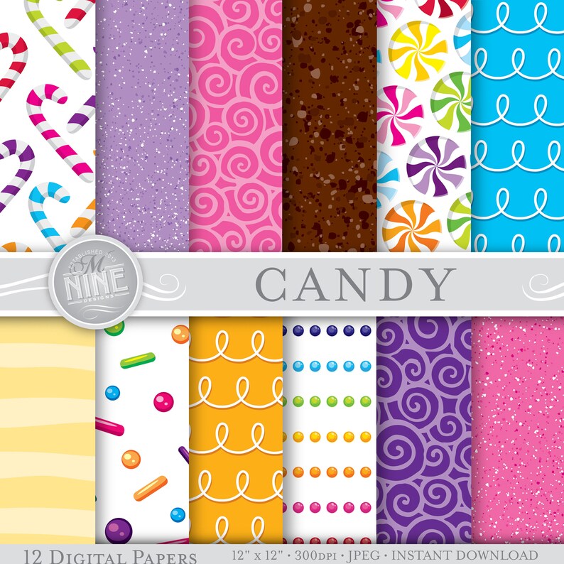 CANDY Digital Paper / Candy Patterns Printable / Candy Prints | Etsy