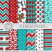 CHRISTMAS Digital Paper Downloads / Printable Christmas Patterns / Red ...