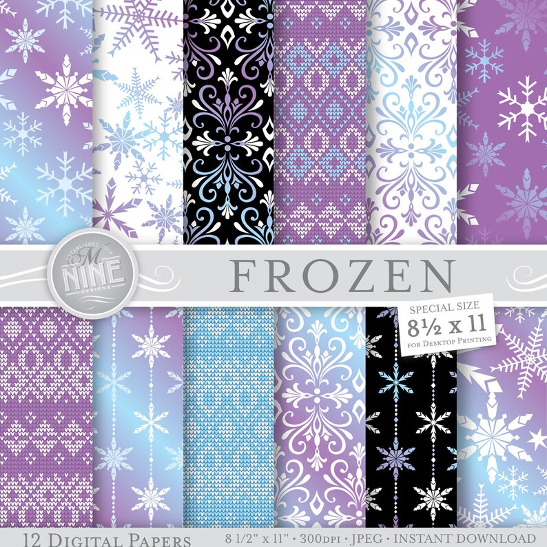 FROZEN Digital Paper: Frozen Pattern Prints frozen - Etsy