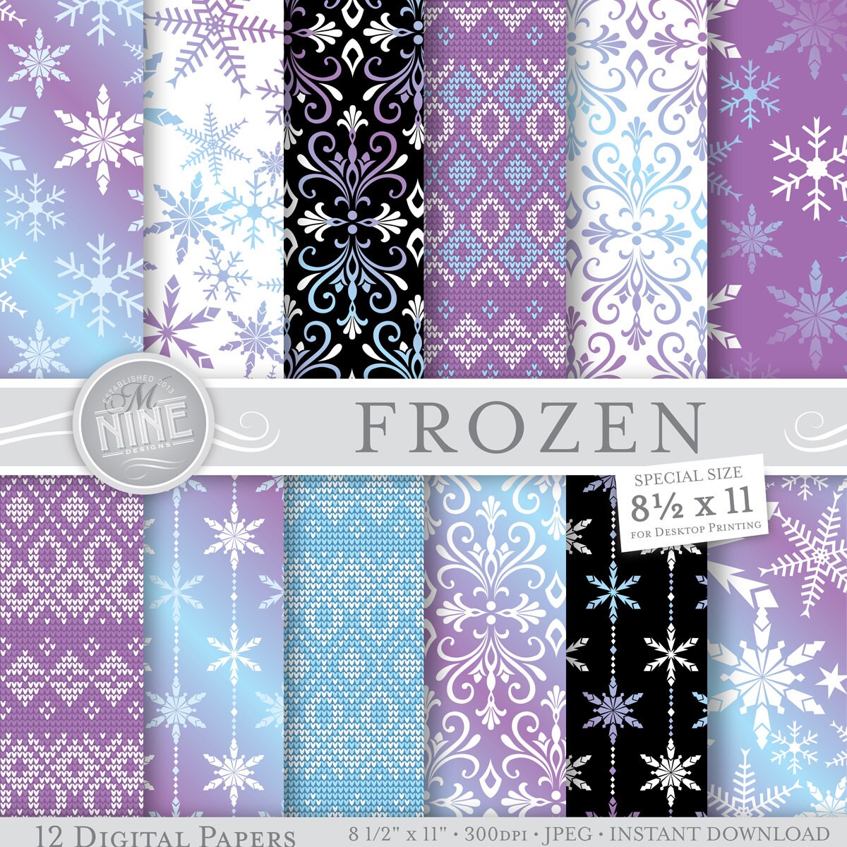FROZEN Digital Paper: Frozen Pattern Prints frozen - Etsy