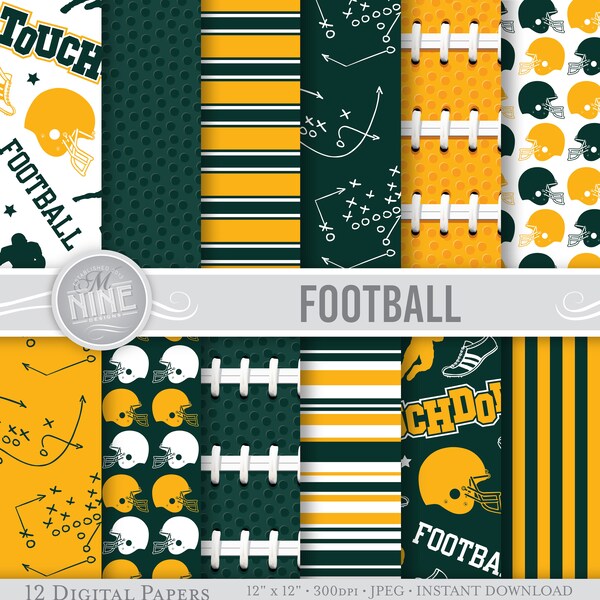 Green and Yellow Football Svg - Etsy