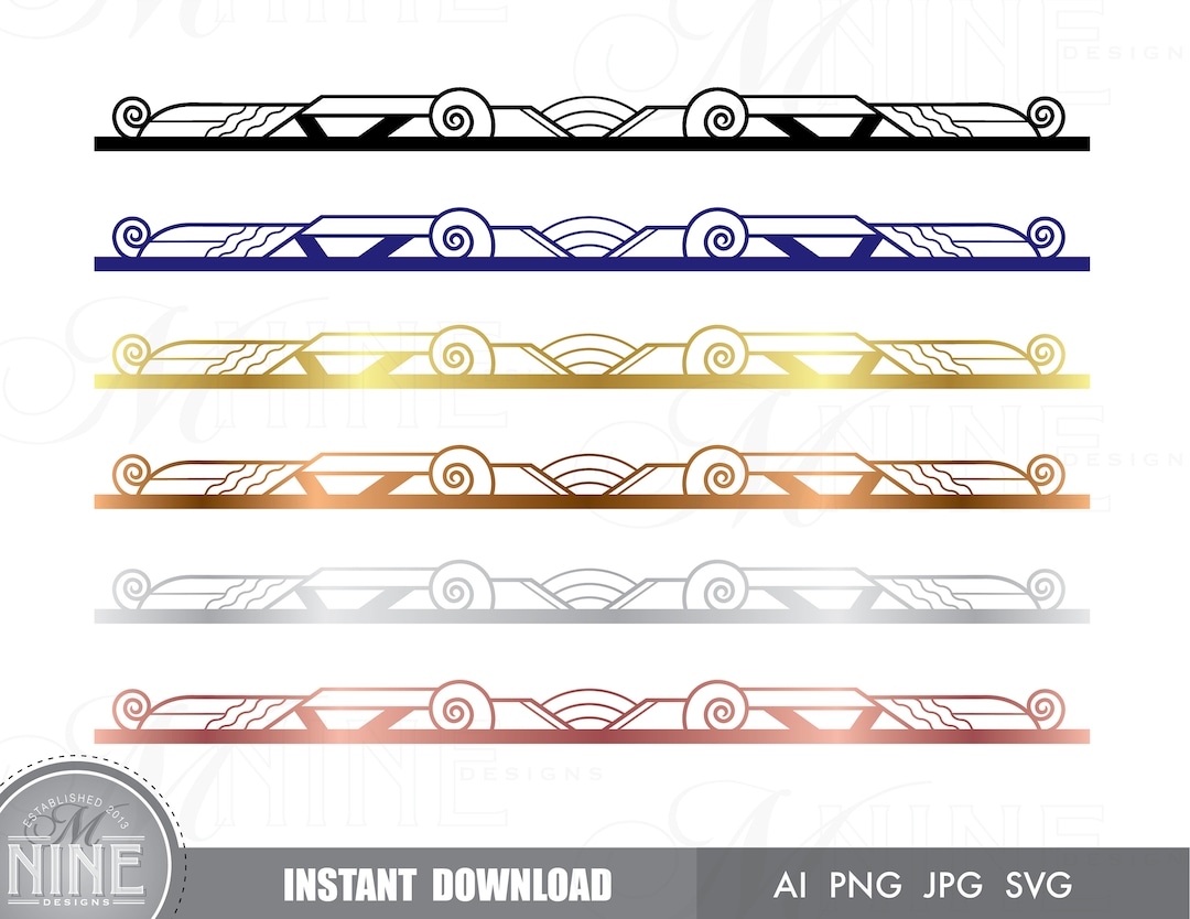 Roaring 20's Clipart Downloads Vector Art Deco Border Ai Png Jpg Svg ...