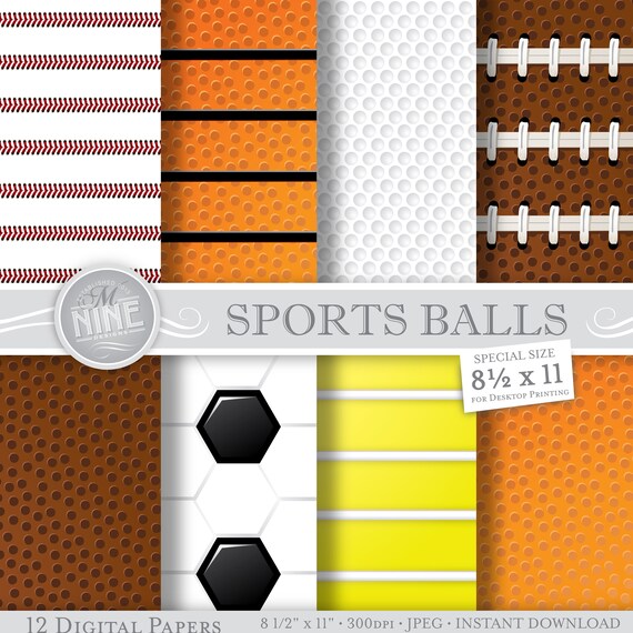 Craft Supplies & Tools Paper 8 1/2 x 11 Black and White Sports Patterns ...