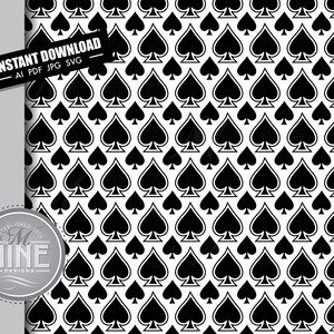 Spades Pattern Digital Paper Playing Card Spades Svg Cut File Pdf Jpg ...