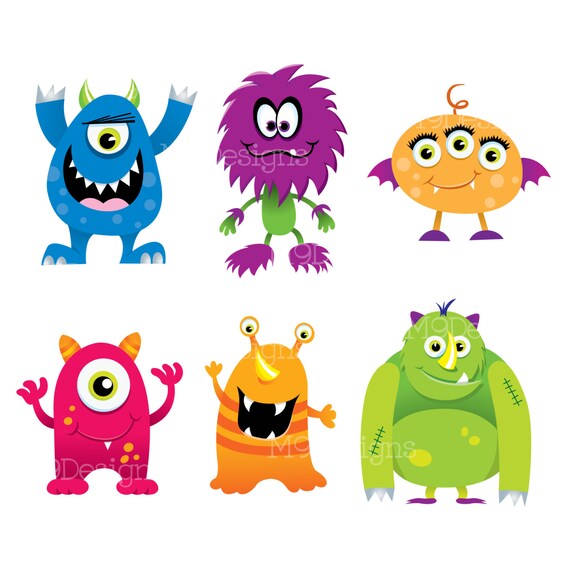 Cute Cartoon Monsters Clip Art
