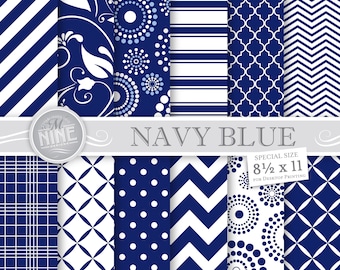 Navy Blue Pattern | Etsy