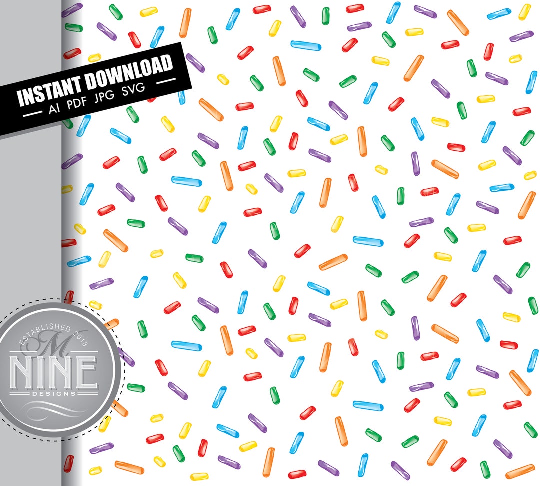 Rainbow Sprinkles Pattern Seamless Repeatable Sprinkles Svg Pdf Jpg ...