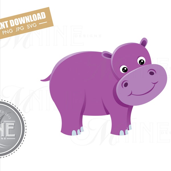 Hippo Clip Art - Etsy