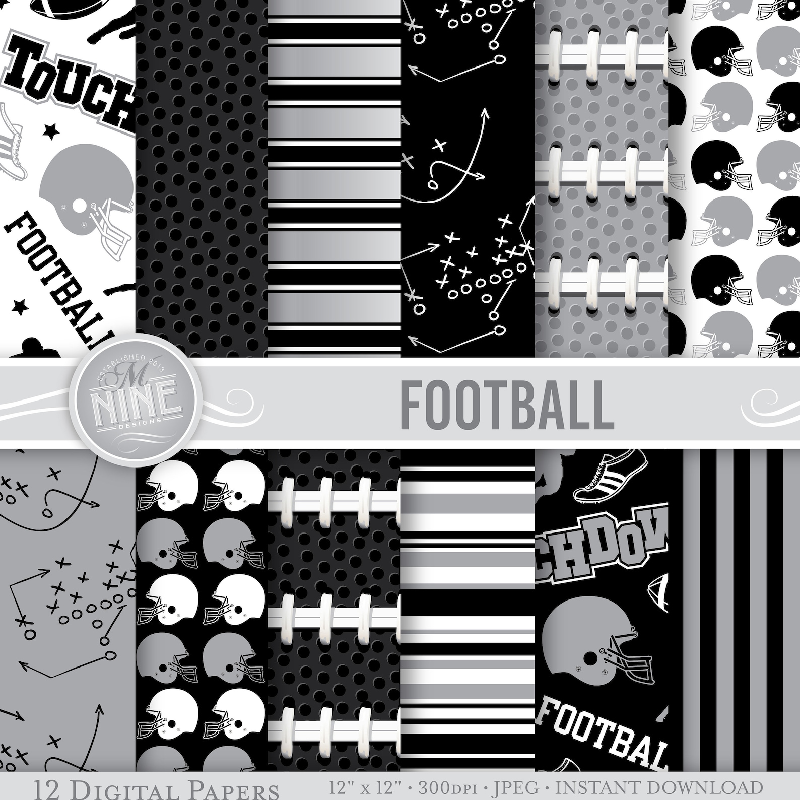 Football Digital Paper Seamless Football Digital Paper - Etsy
