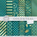 GOLD and TEAL Digital Paper Patterns / 8 1/2 X 11 Gold Patterns Prints ...